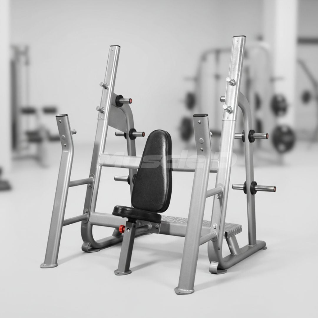 Elite Olympic Military Bench - Muscle D Fitness - Commercial - Seated ...